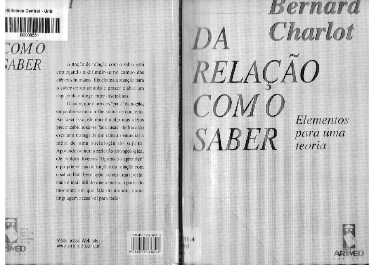 da relação com o saber - bernard charlot - da relação com o saber ...