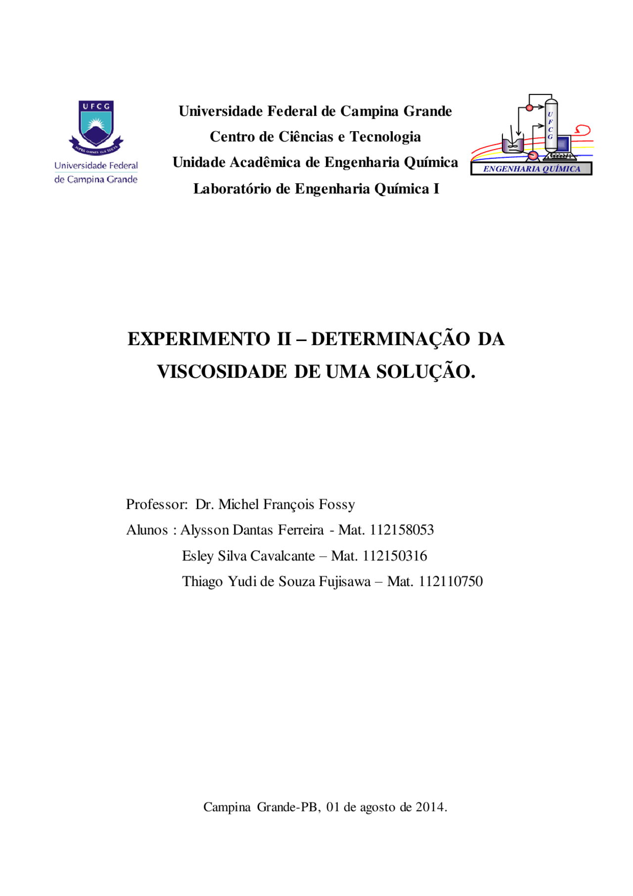 Relatório 2 Viscosidade De Fluido Viscosidade De Fluido Docsity