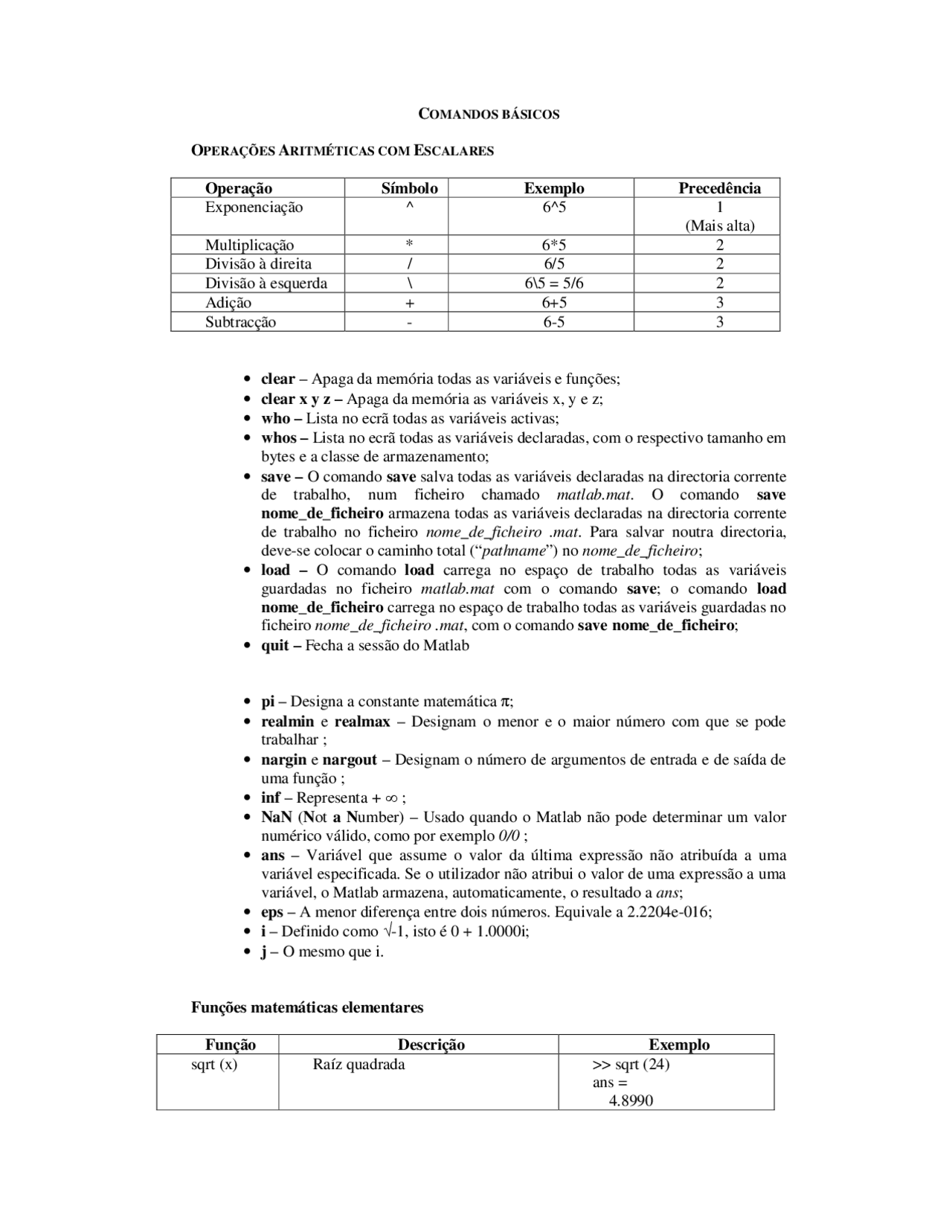 Comandos Básicos Comandos Básicos Docsity