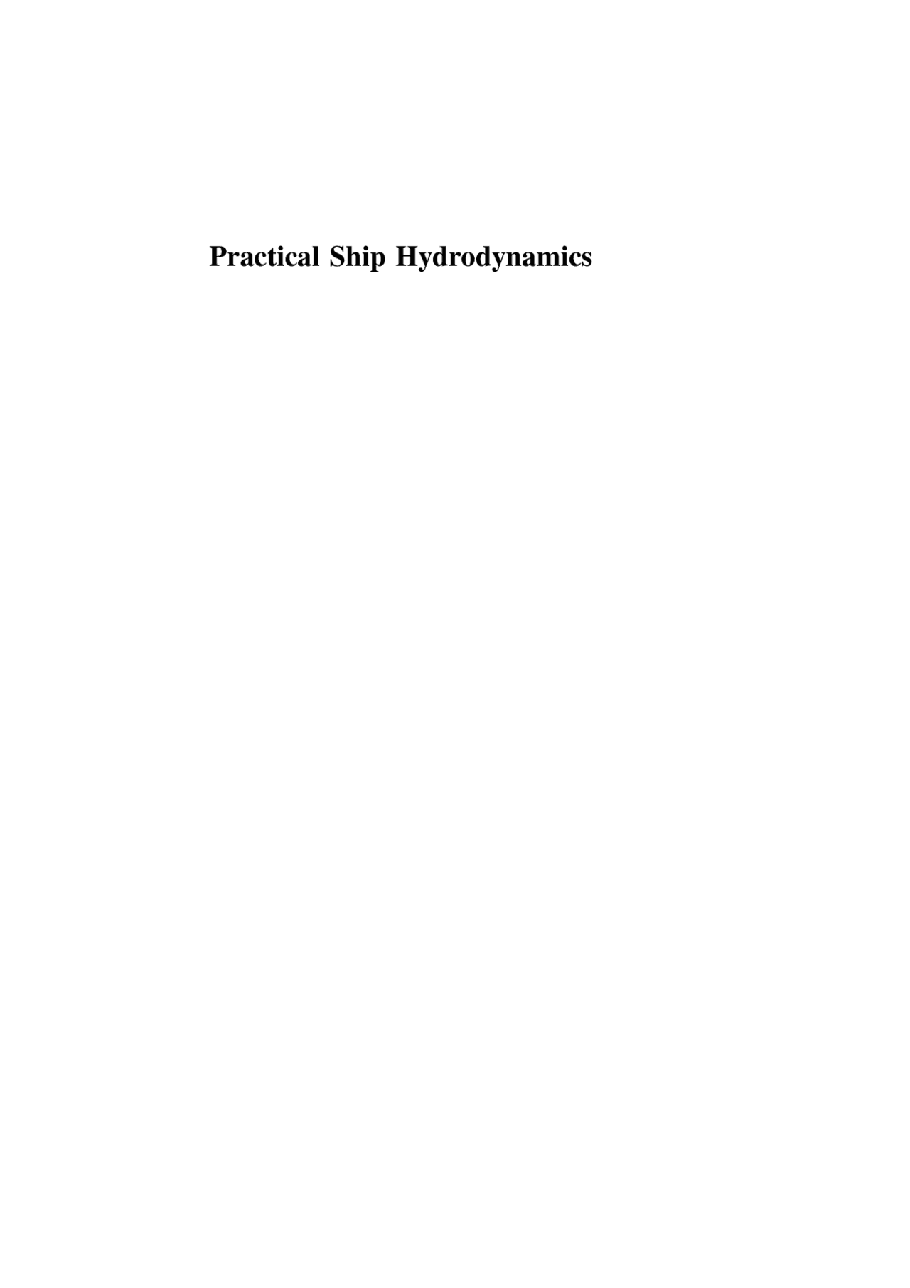 Practical Ship Hydrodynamics Practical Ship Hydrodynamics Docsity