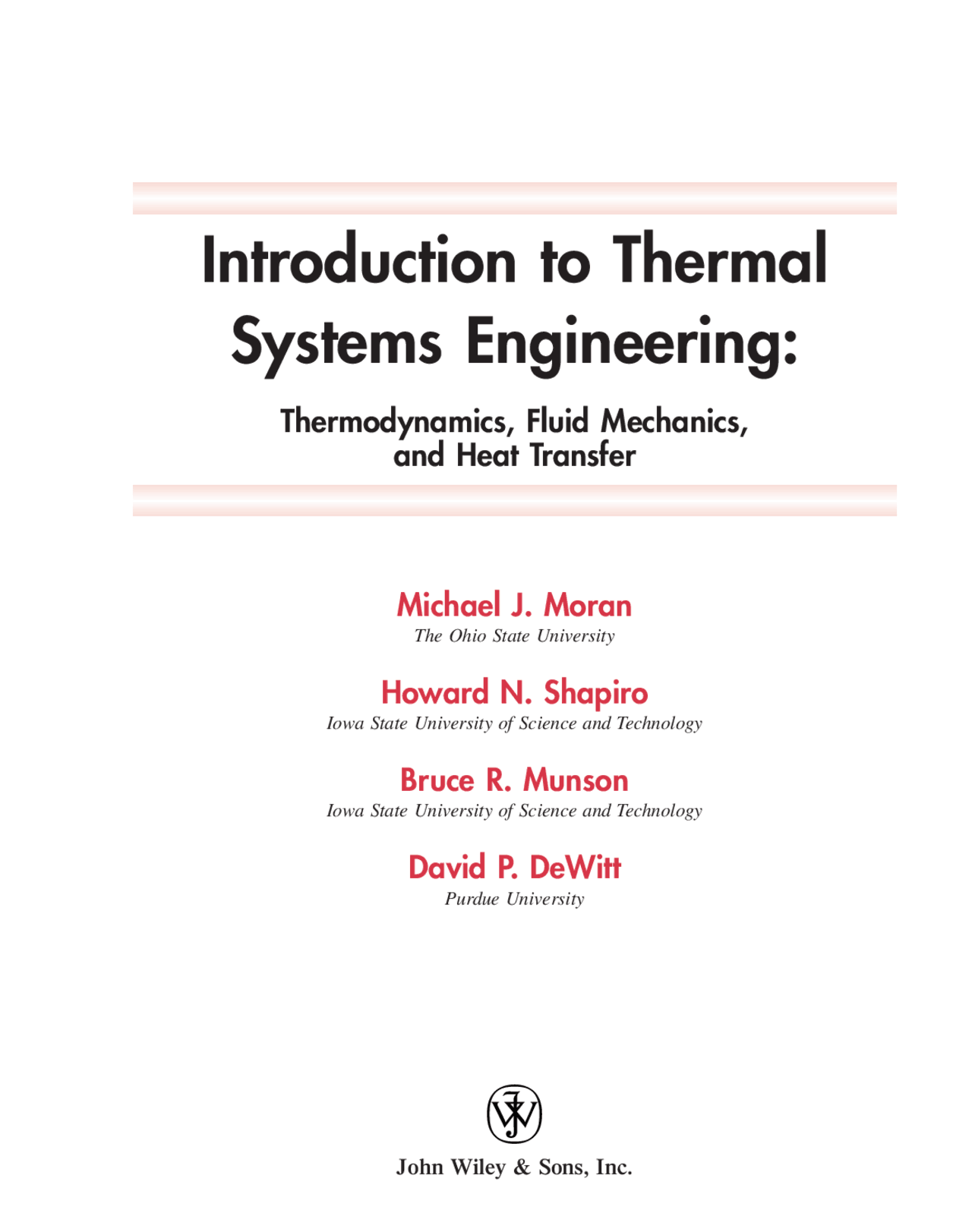 Introduction to Thermal Systems Engineering - Shapiro, Munson - Livro ...