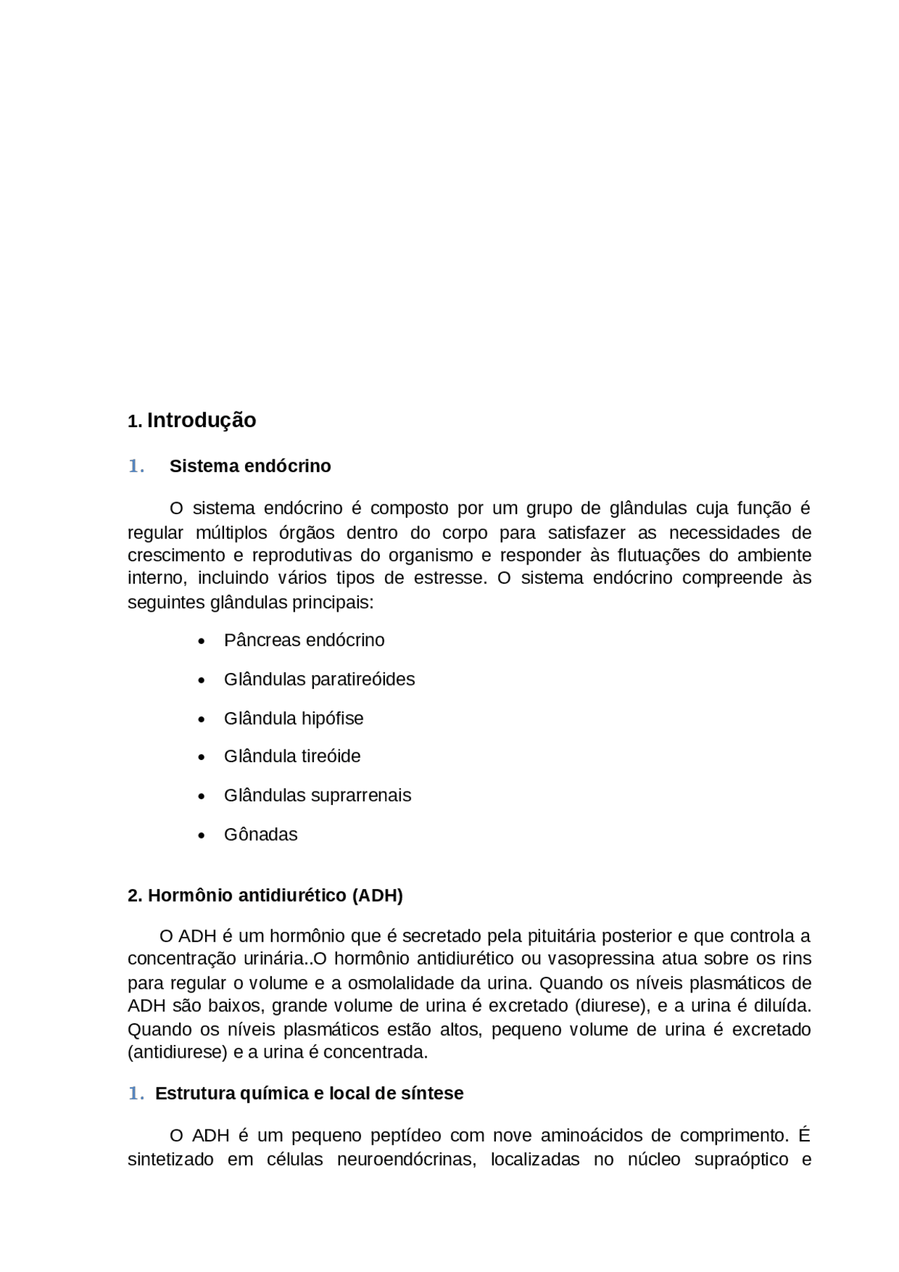 Adh Fisiologia Hormônio Antidiurético Docsity