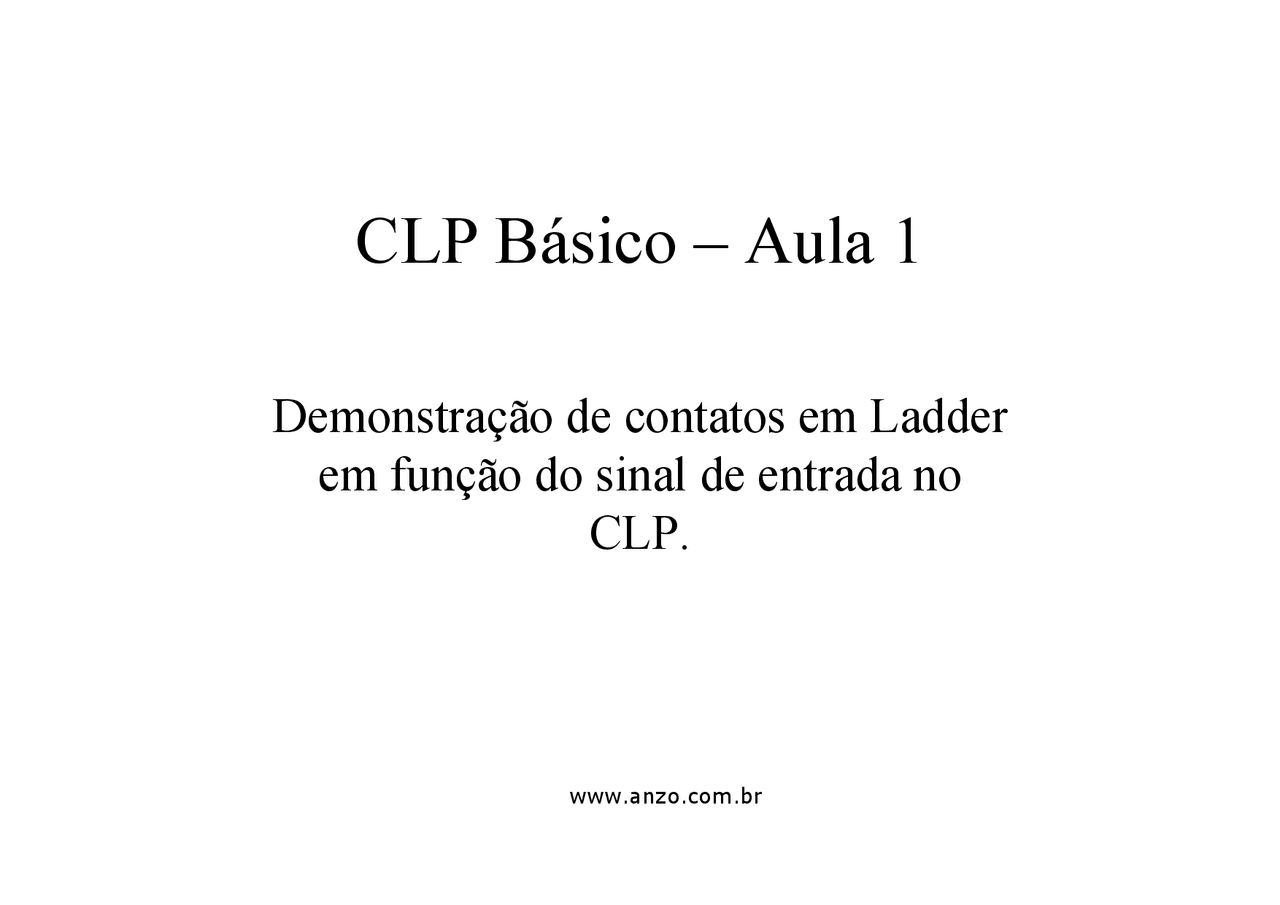 Clp Basico Aula Ilustrada 1 Clp Basico Aula Ilustrada