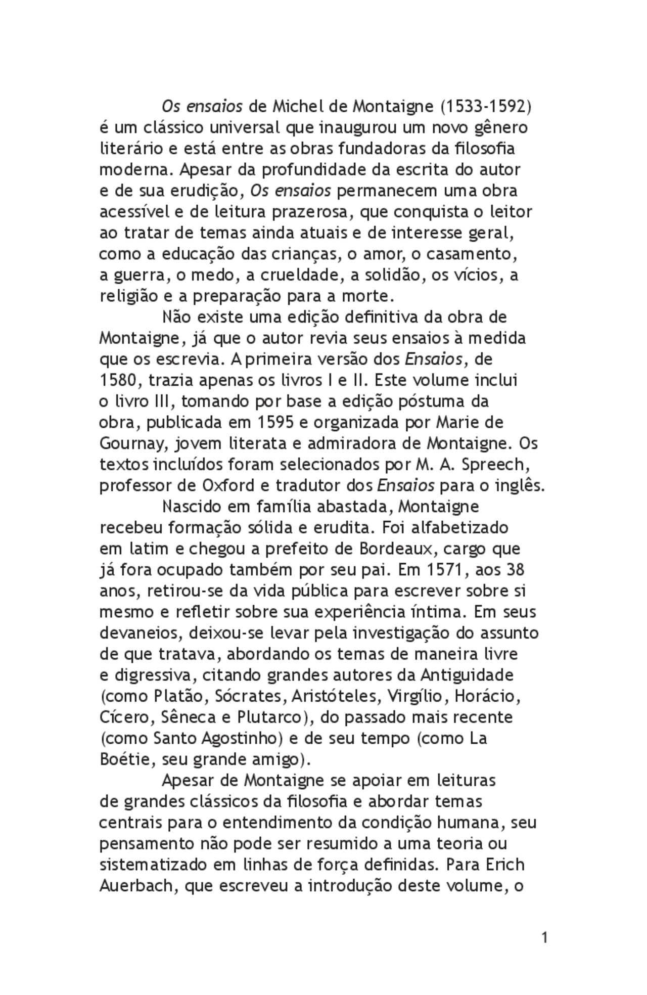 Ensaios De Michel Montaigne Ensaios De Montaigne Docsity