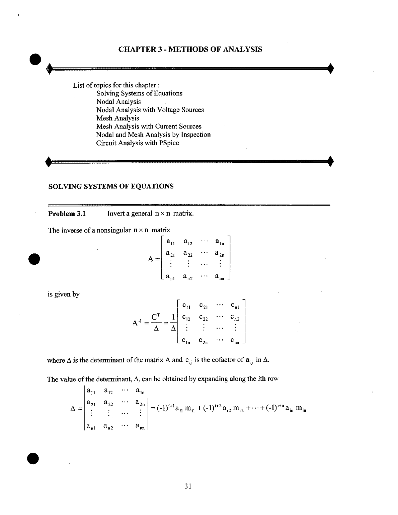 Sadiku 5ª Edição Celetricos E Extras Chapter 3 Methods Of Analysis