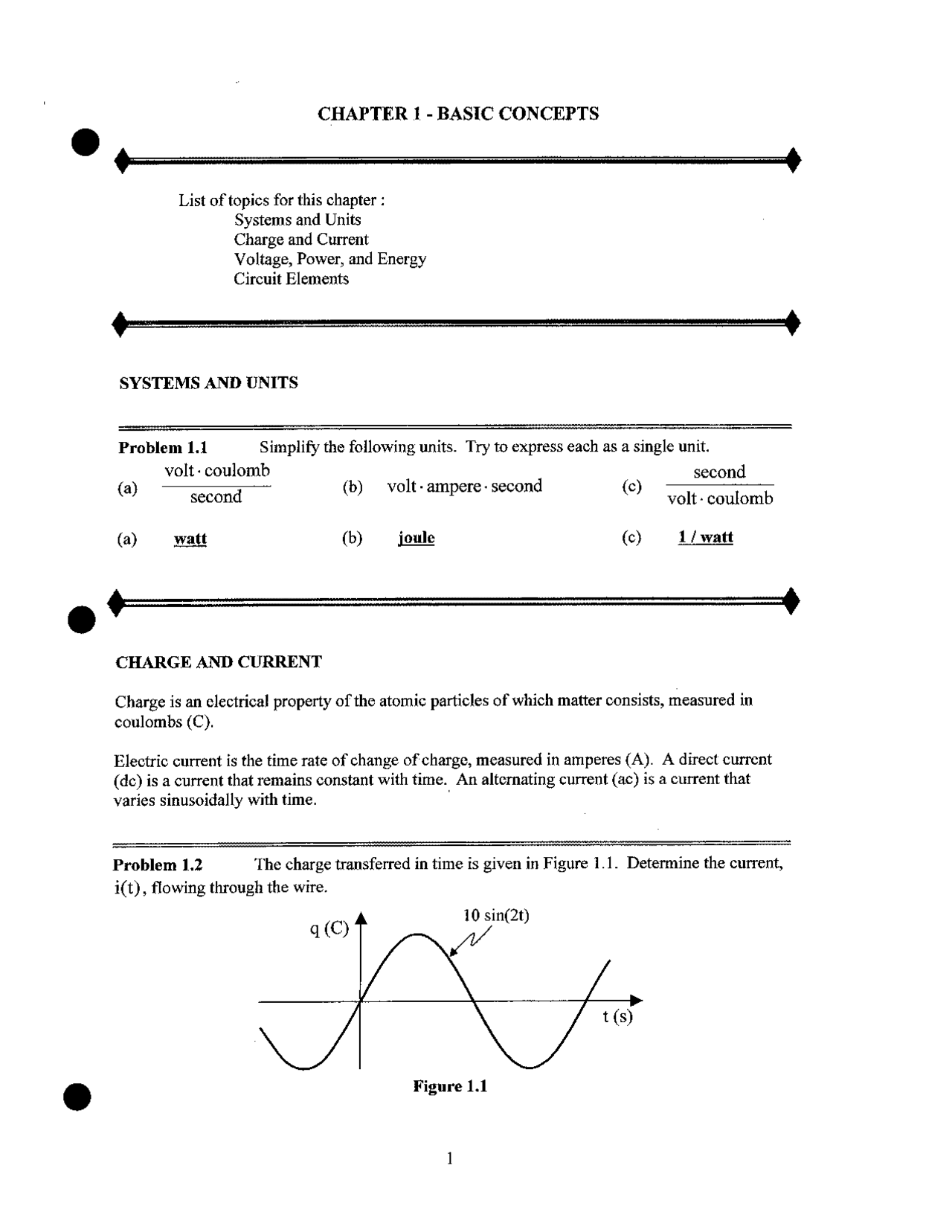 Sadiku 5ª Edição Circos Eletricos E Extras Chapter 1 Basic