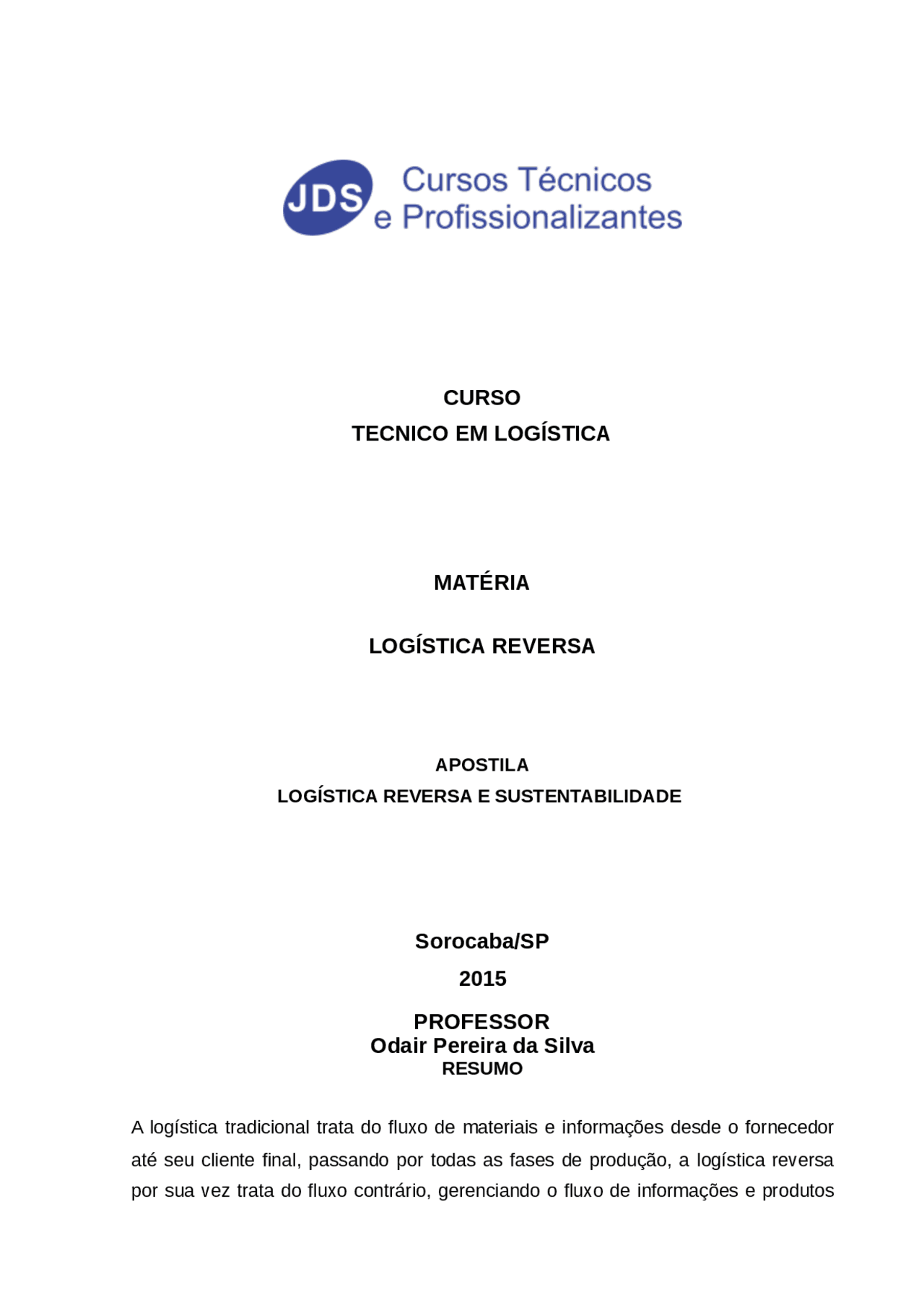 Apostila Logistica Reversa Jds Apostila Logistica Reversa Docsity
