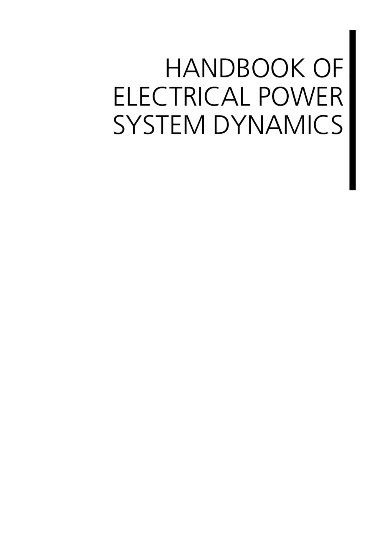 Handbook of electrical power system dynamics - Modeling, Stability, and Control - Docsity