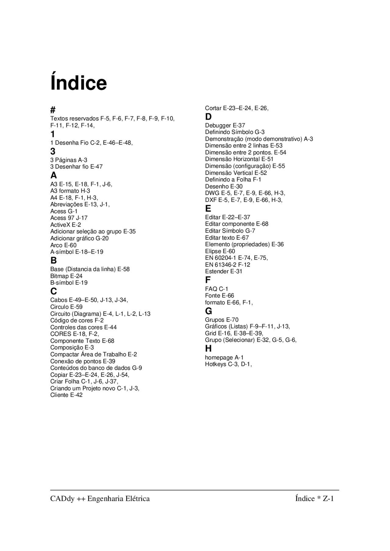 CADDY Electrical - cap z - Software Caddy - Docsity