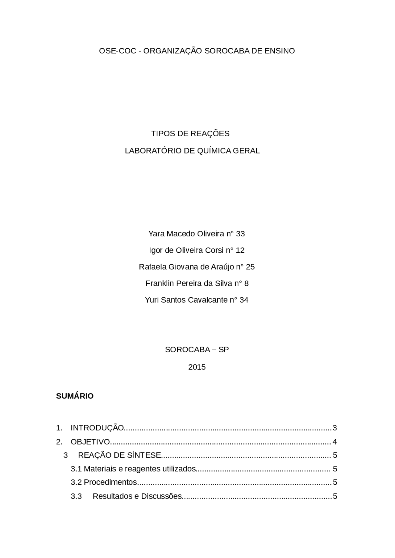 ReaÇÕes QuÍmicas Química Geral Prof Eduardo Docsity