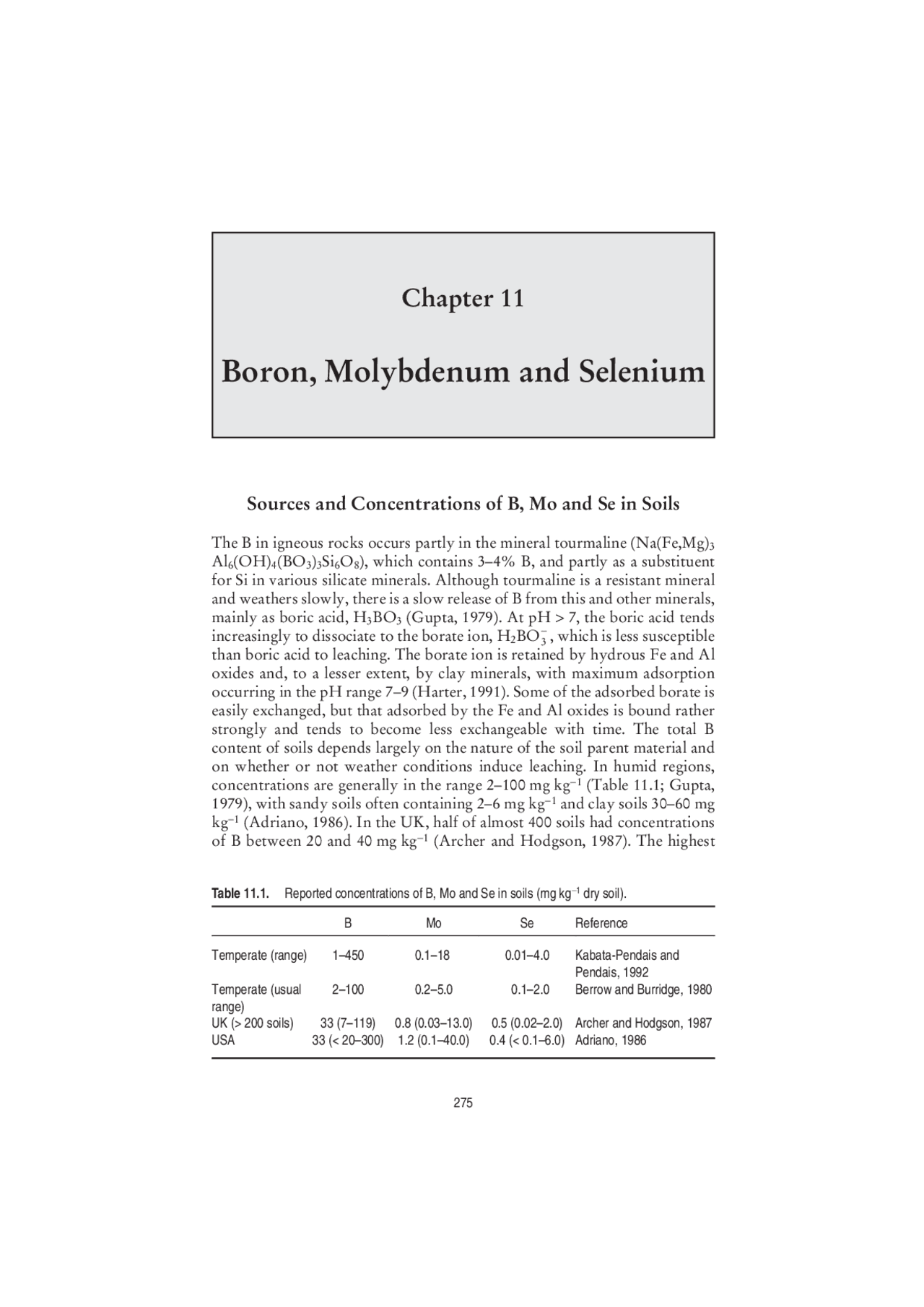 Nutrient Element...al Relationships - 11 boron, molybdenum and selenium ...