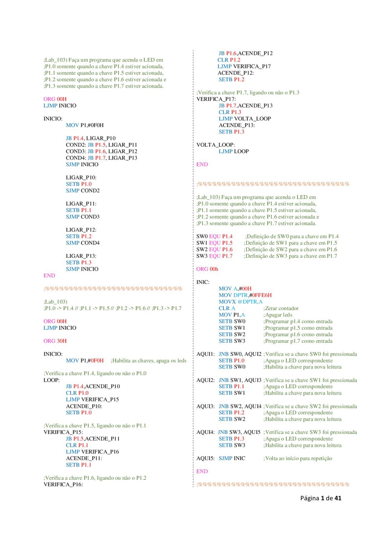 Exemplo De Programas Em Assembly Exemplo De Programas Assembly Docsity