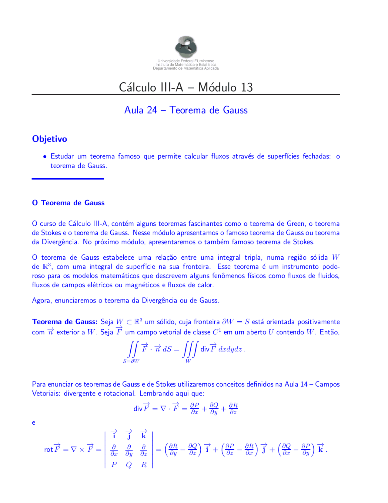 Cálculo III - Aula 13 - Cálculo III - Aula 13 - Docsity
