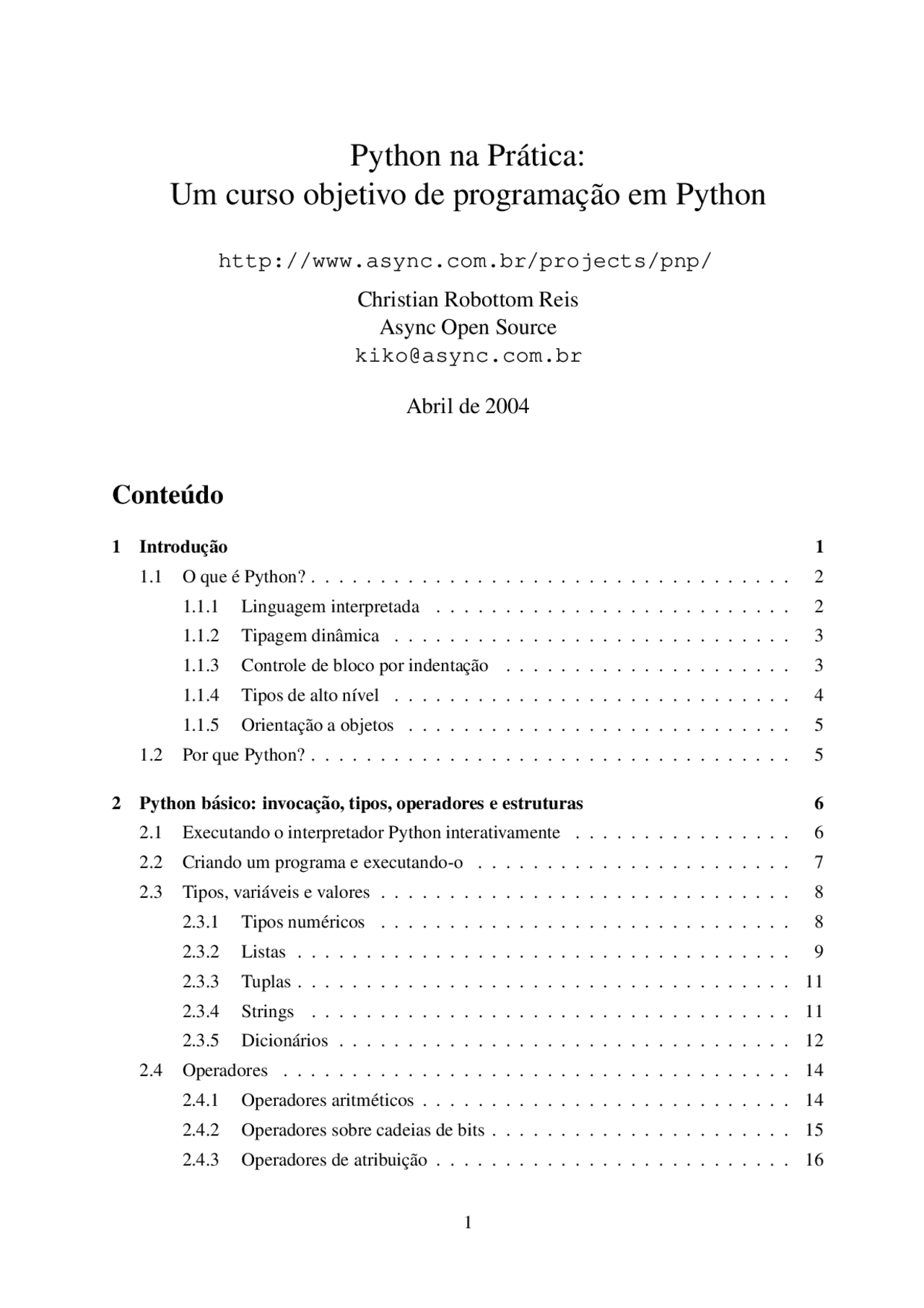 Python Na Pratica Um Curso Objetivo De Programação Em Python Docsity