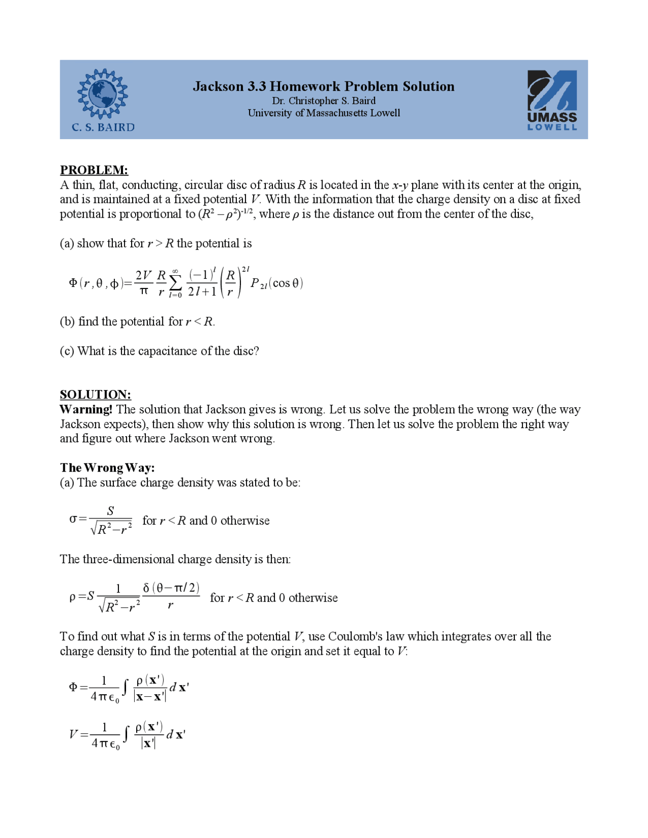 Jackson solutions - jackson 3 3 homework solution - Solução do jackson ...