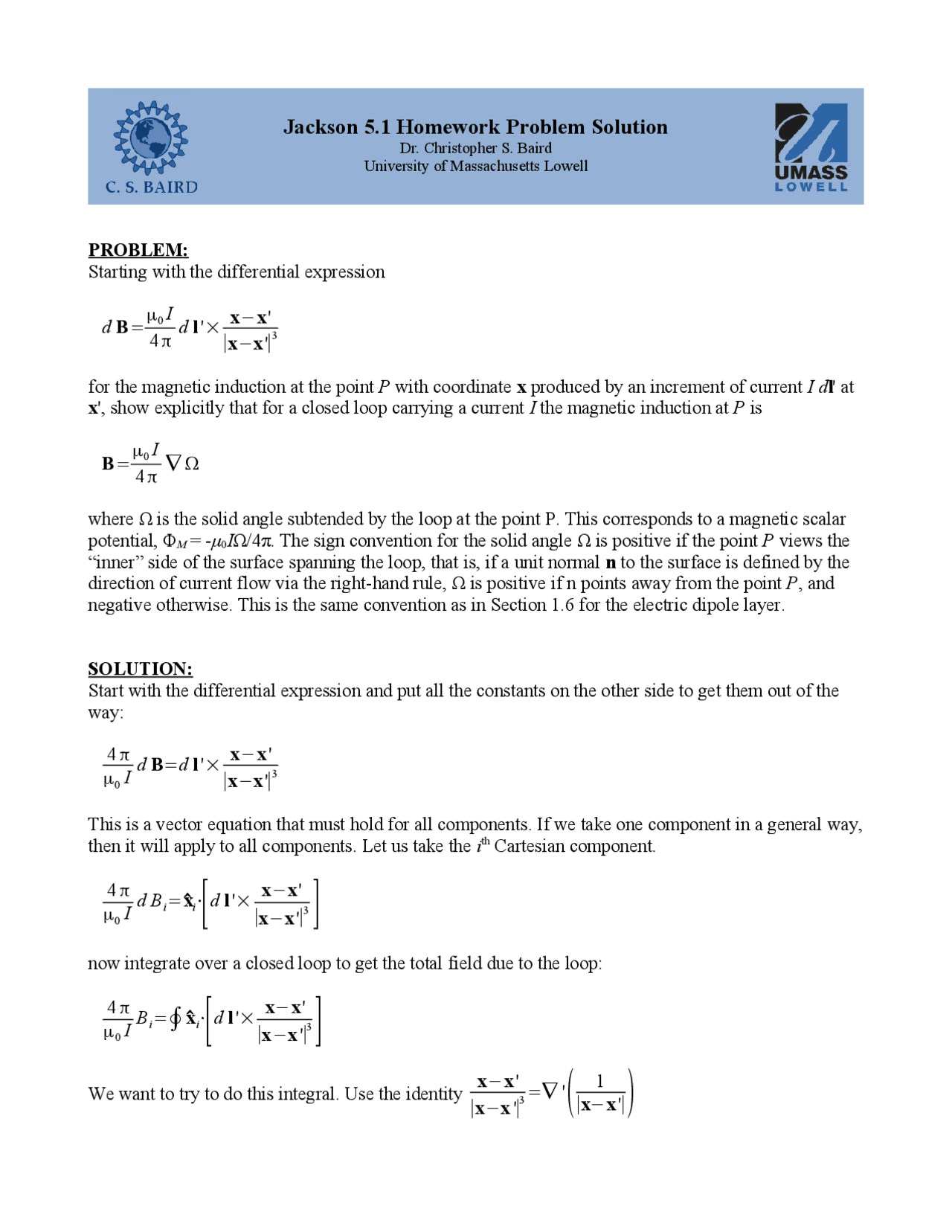 Jackson solutions - jackson 5 1 homework solution - Solução do jackson ...
