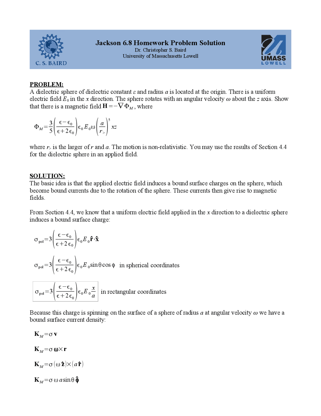 Jackson solutions - jackson 6 8 homework solution - Solução do jackson ...