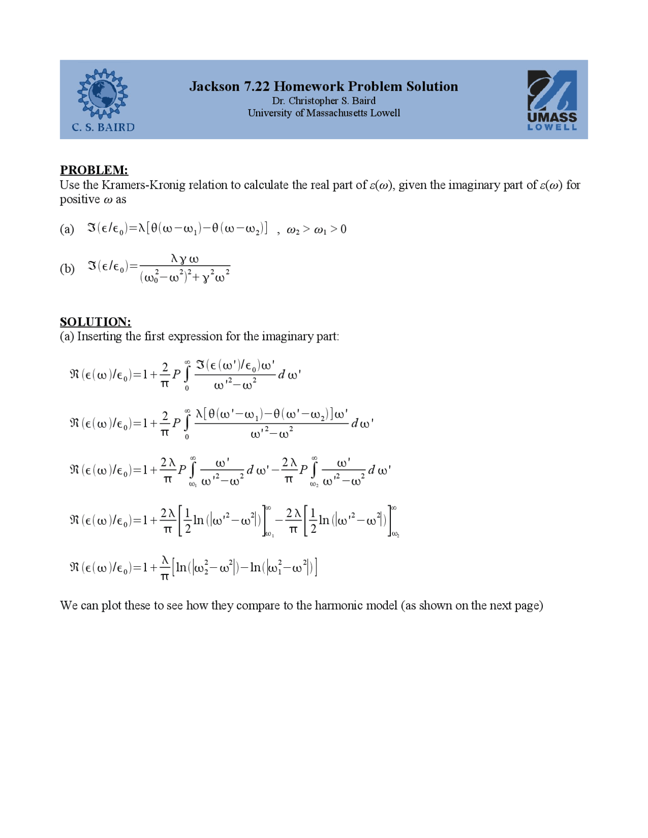 Jackson solutions - jackson 7 22 homework solution - Solução do jackson ...