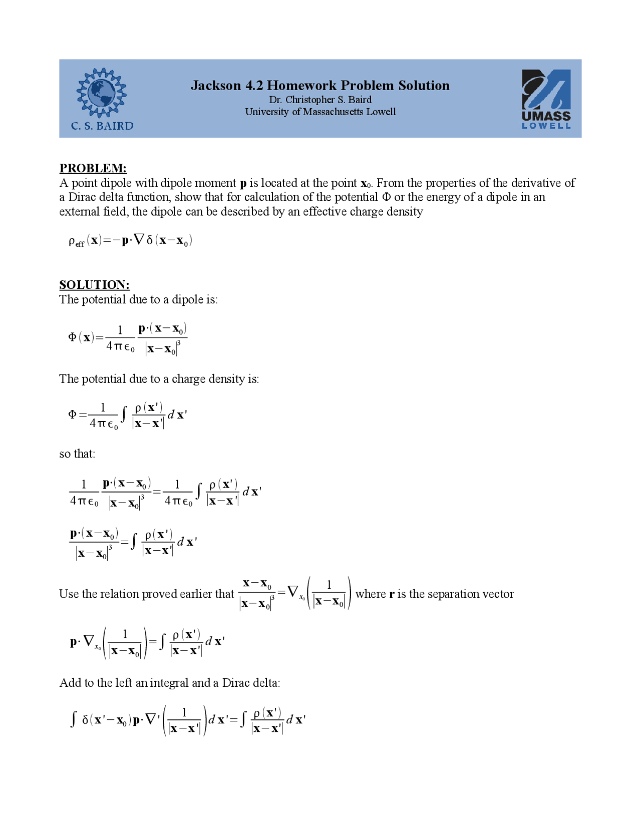Jackson solutions - jackson 4 2 homework solution - Solução do jackson ...