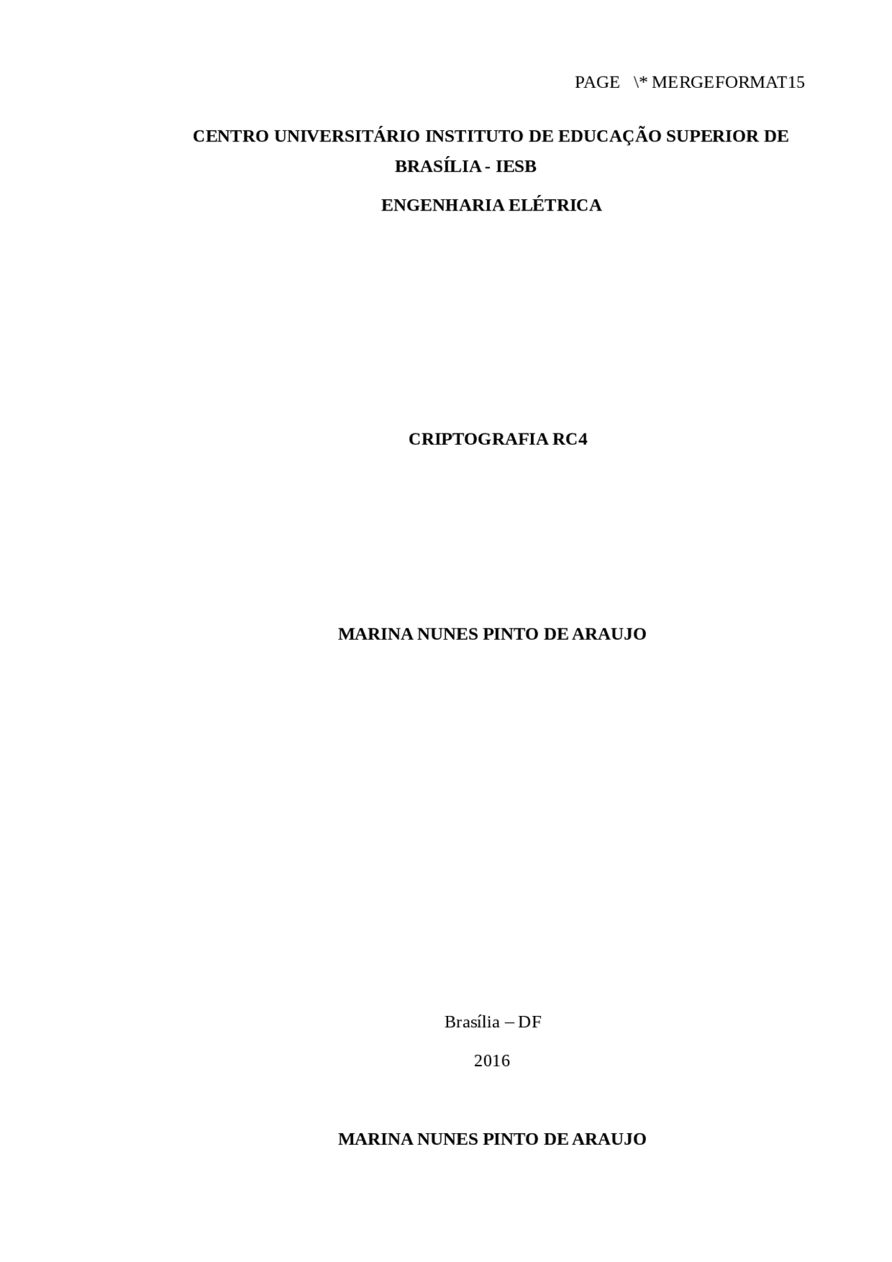 Trabalho de Criptografia - Criptografia RC4 - Docsity