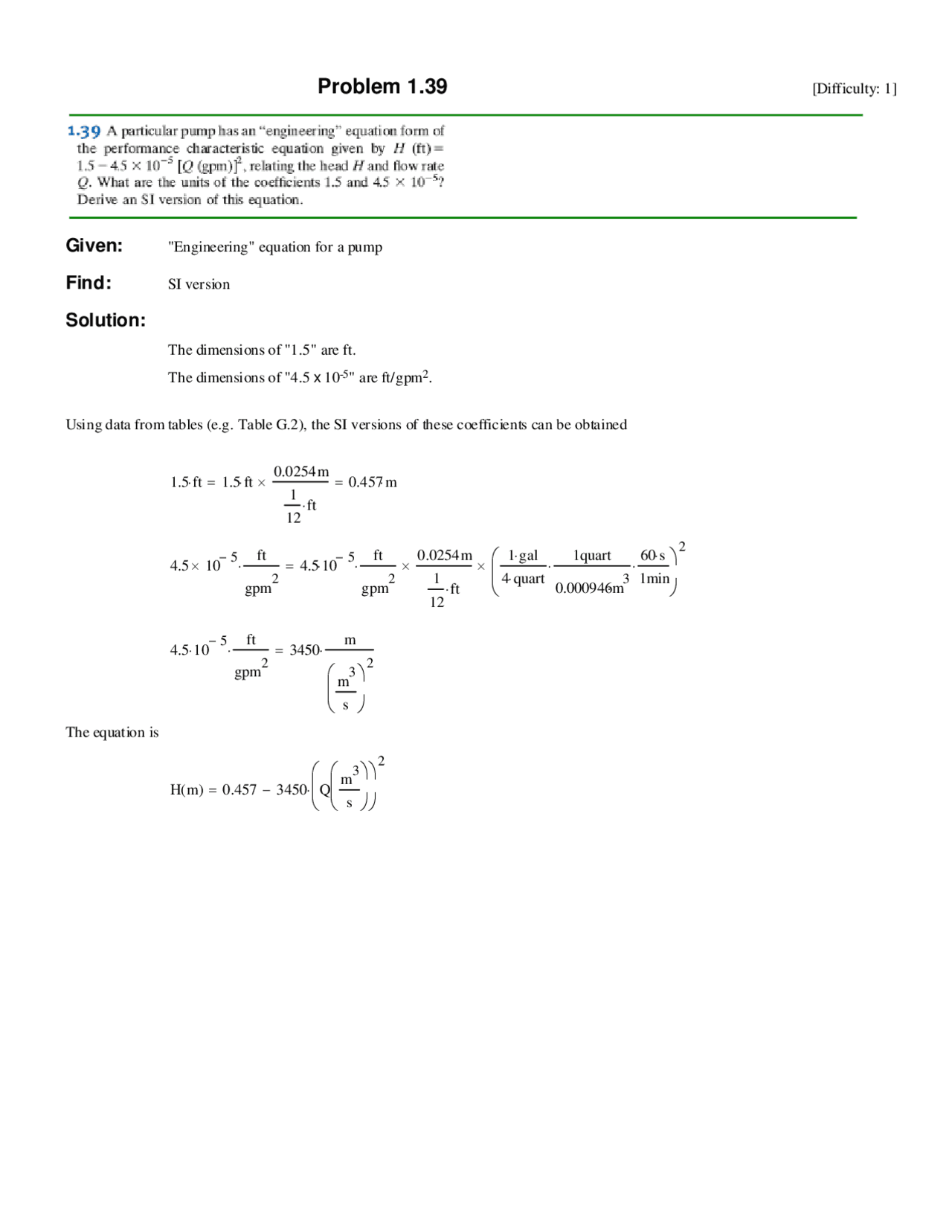 Solution Fluid-Mechanics-8th-Fox - problem 1.39 - Hidrodinamica - Docsity