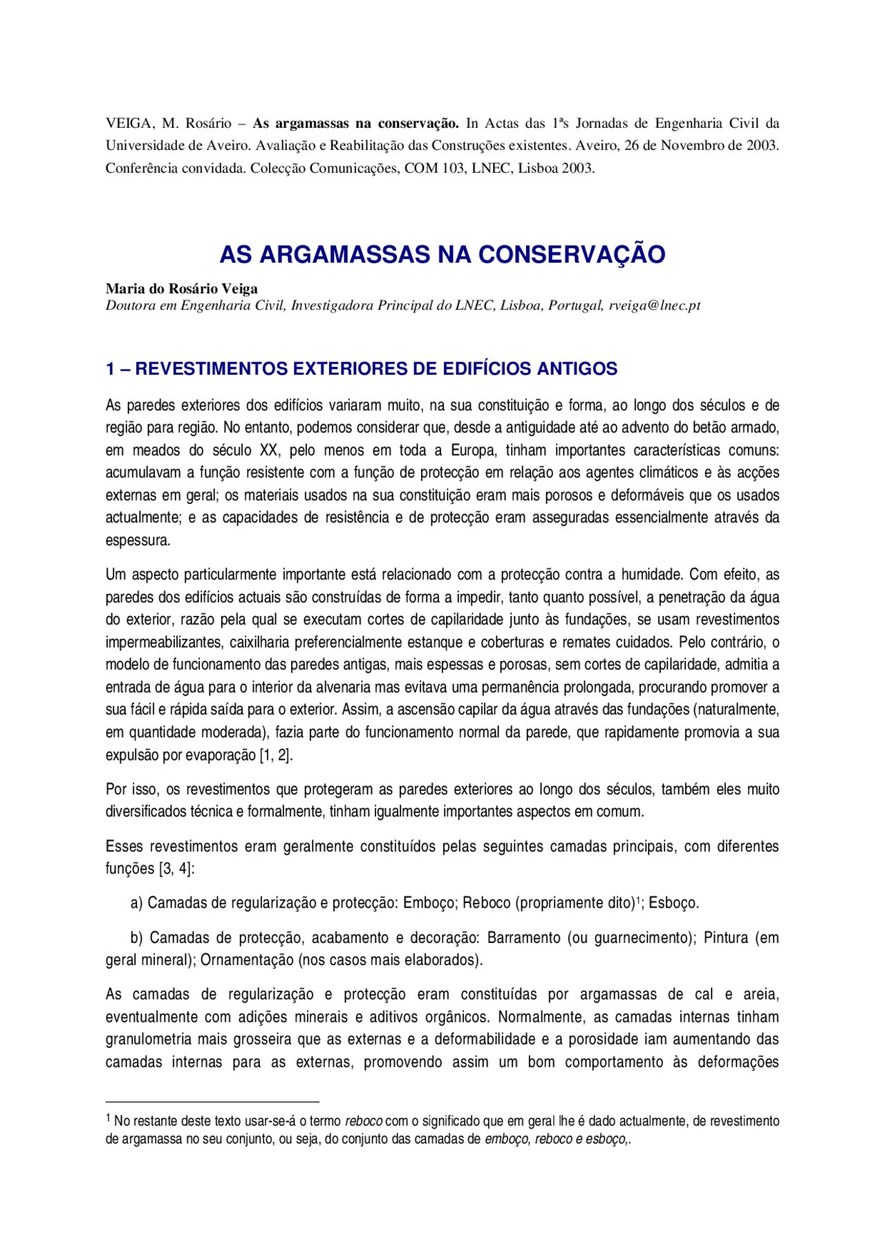 As Argamassas Na Conservação As Argamassas Na Conservação Docsity