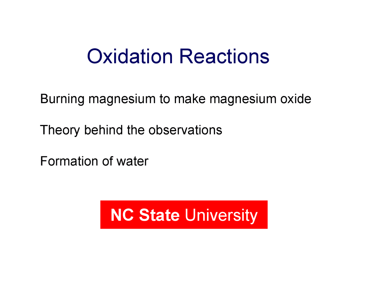 Oxidation Demonstration - Oxidation Reactions, Burning magnesium to ...