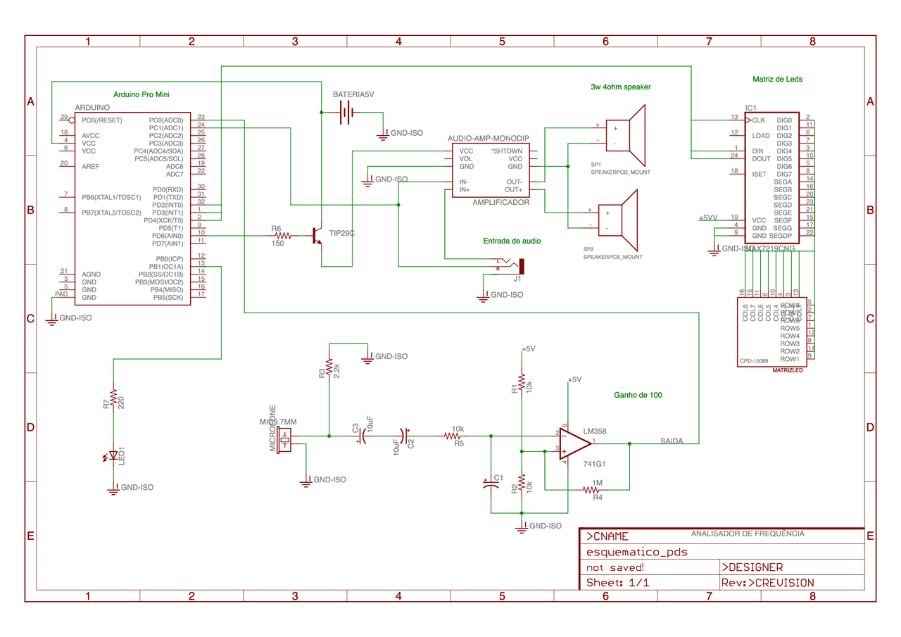 Electronic circuit of a spectrum analyser with arduino - Schematic of a ...