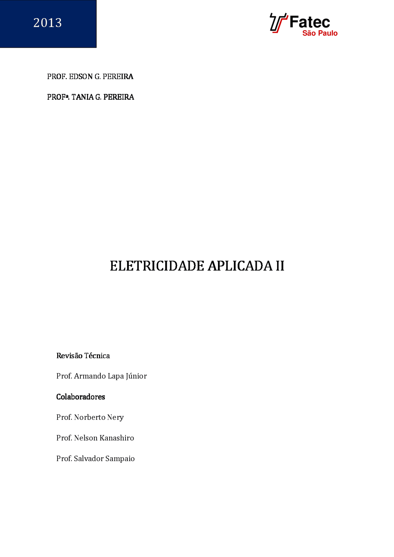Eletricidade Aplicada Fatec Eletricidade Aplicada Docsity