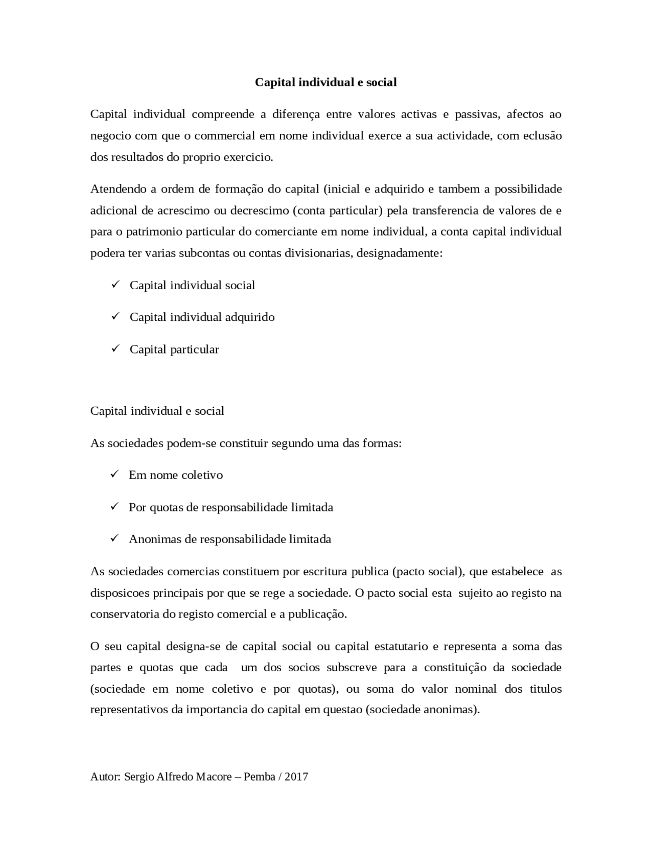 Capital individual e social - Sergio Alfredo Macore / Helldriver Rapper ...