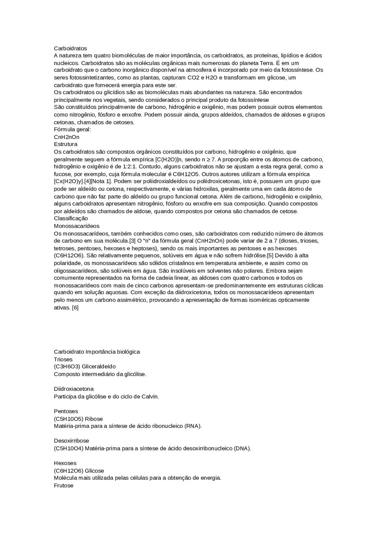 Carboidratos Biomoleculas Docsity