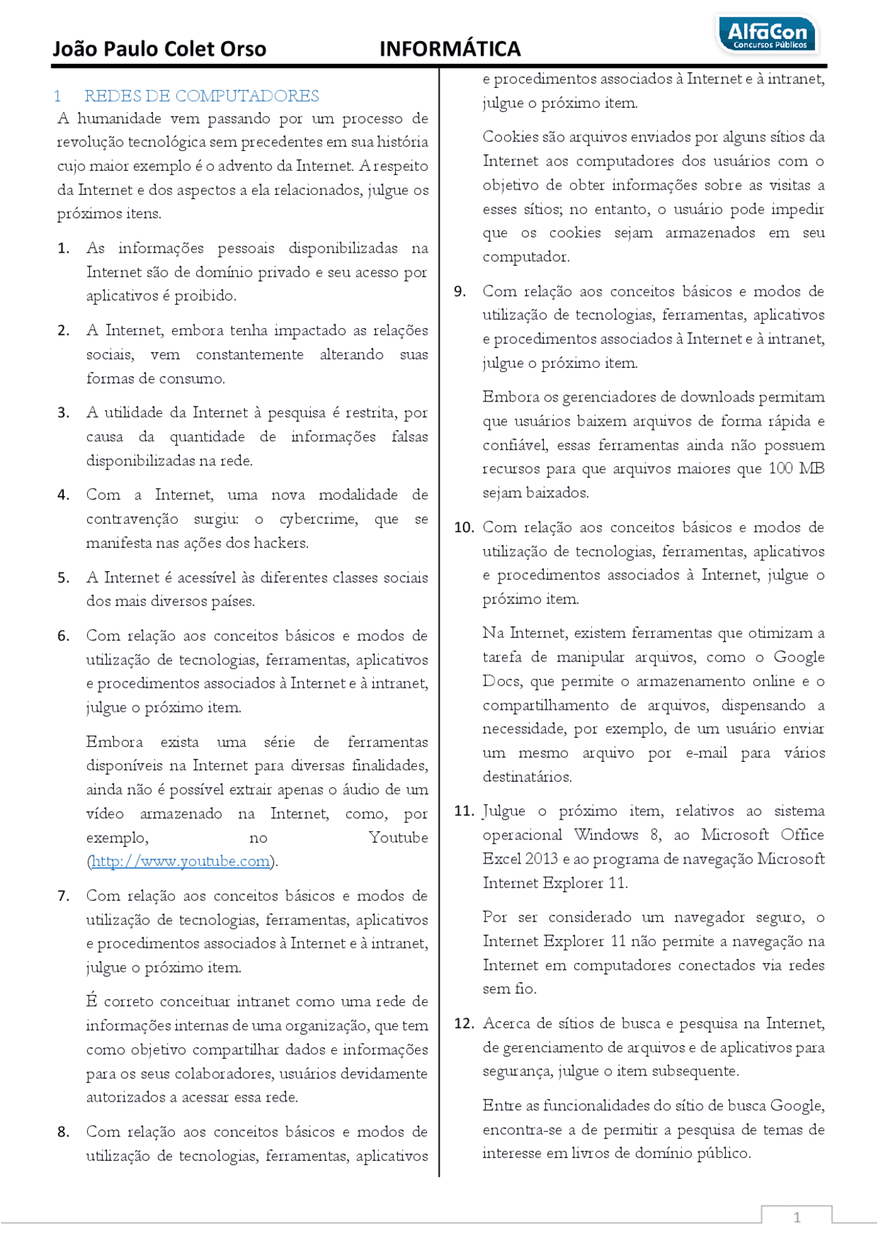 Exercícios Informática ExercÍcios InformÁtica Docsity