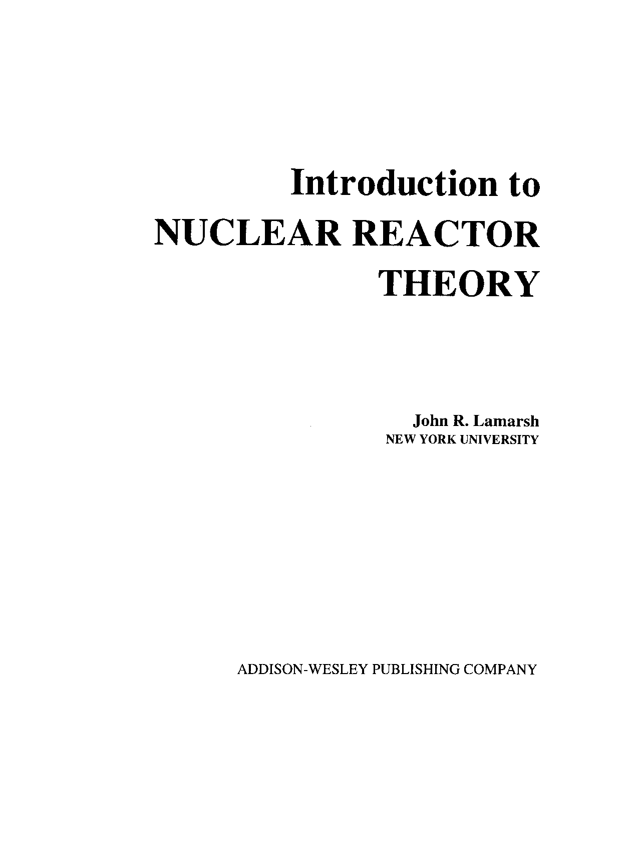 Introduction To Nuclear Reactor Theory Física Nuclear Docsity