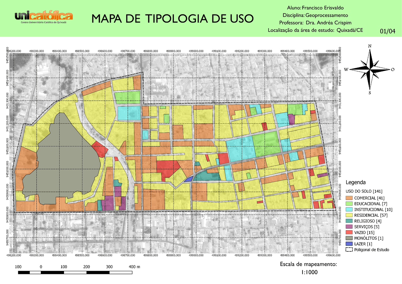 Mapa de tipologia de Uso - Tipologia de uso de área de estudo da cidade ...