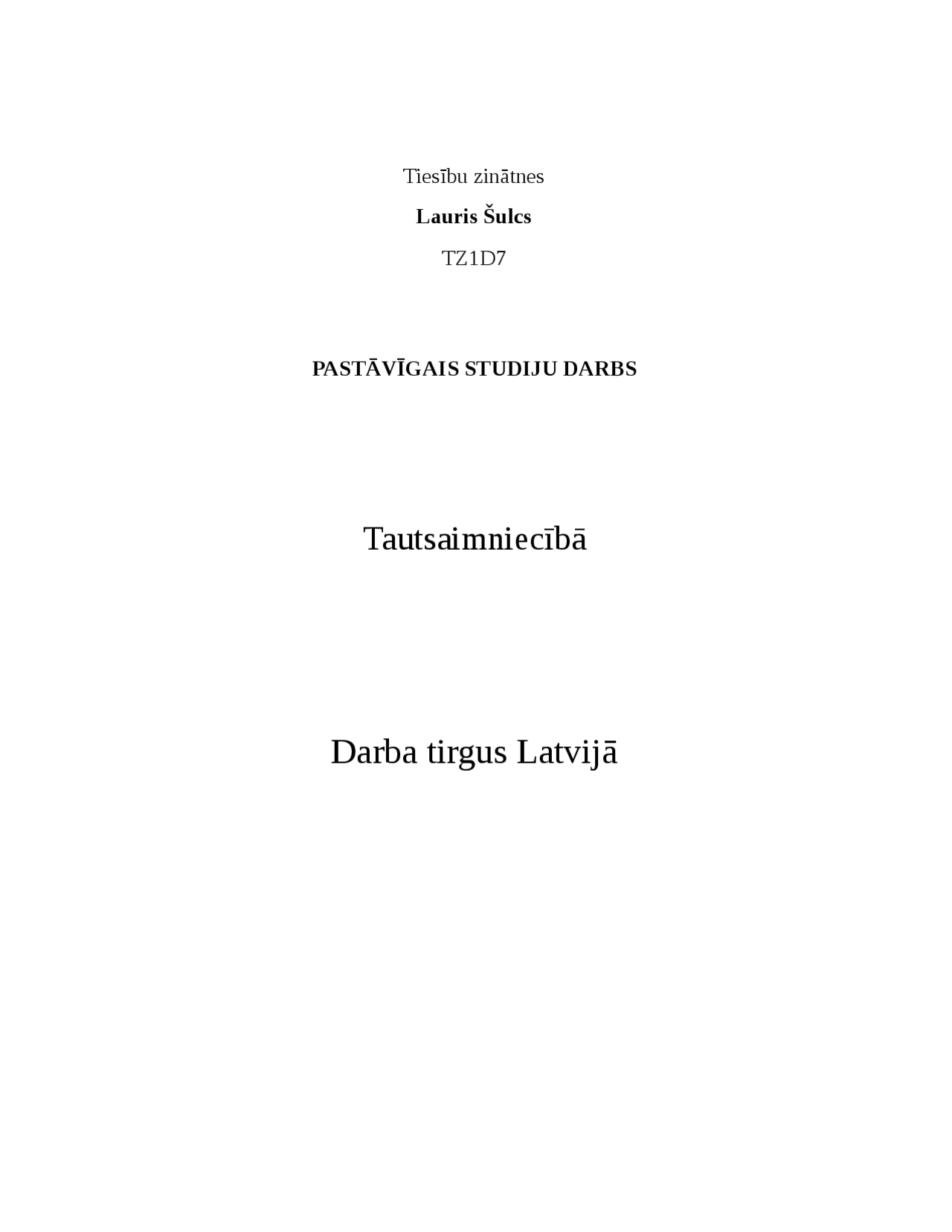 Darba Tirgus Latvijв реферат по экономике на латышском языке Docsity