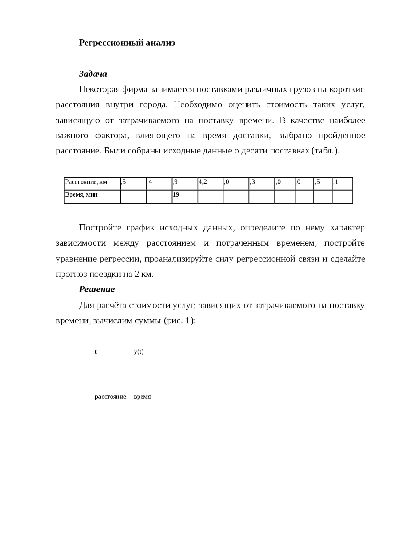 Регрессионный анализ Транспортная задача курсовая 2010 по экономико