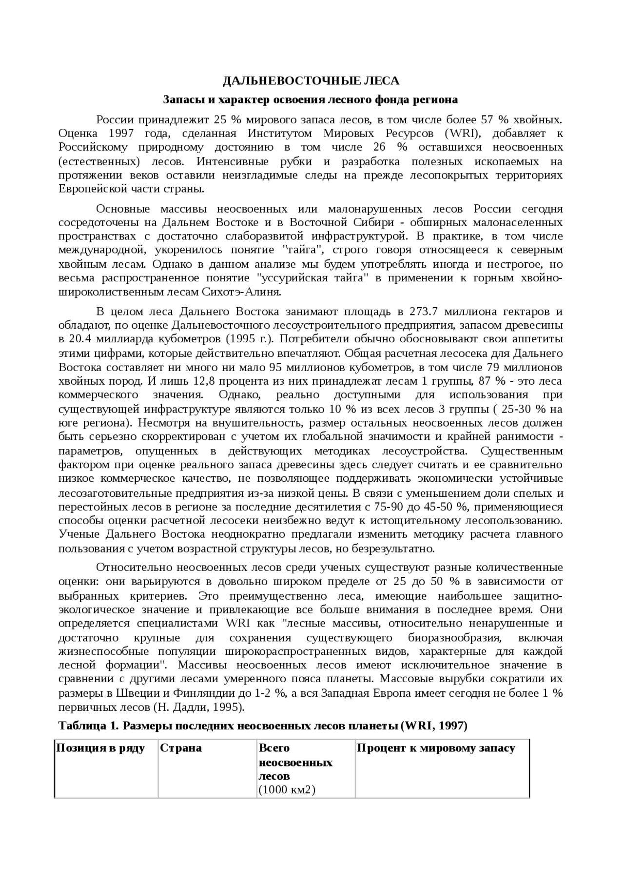 Дальневосточные леса реферат по географии Docsity