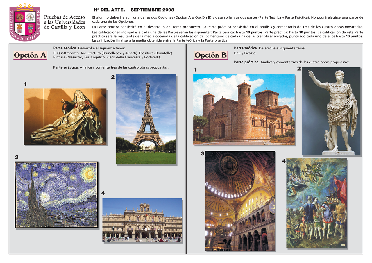 Examen de Historia del Arte - Selectividad CyL - Sept 2008 - Exámenes ...