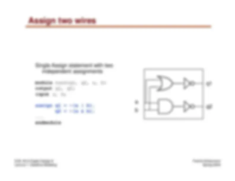 Dataflow Modeling in Digital Design II: Understanding Net Assignments and Operators - Prof ...