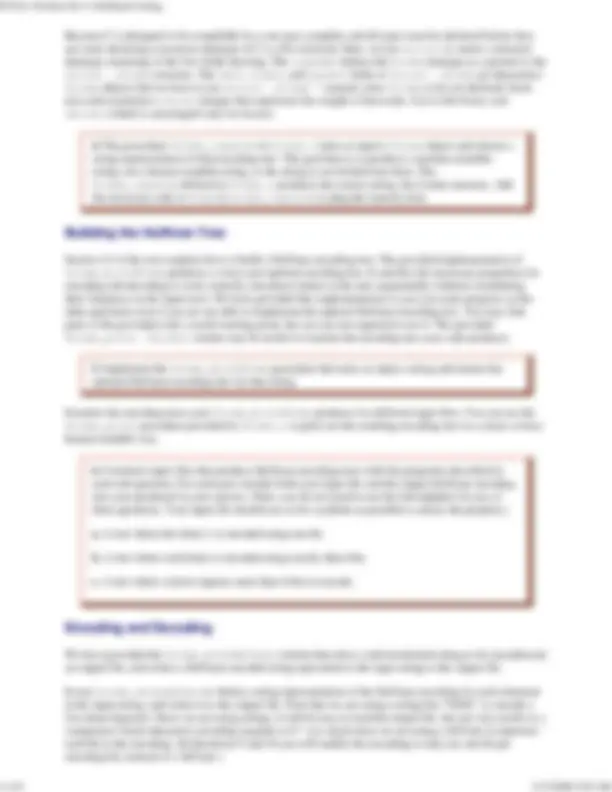 Huffman Coding Program And Data Representation Cs 2150