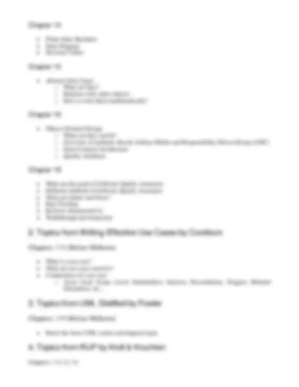 Study Guide for Final Exam - Software Engineering I | CS 427 | Exams Software Engineering | Docsity