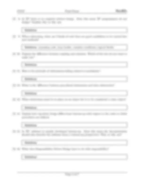 Final Exam Questions - Software Engineering I | CS 427 | Exams Software Engineering | Docsity