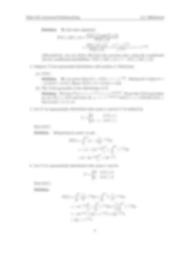 Actuarial Problemsolving: Integrals and Distributions Solutions | Assignments Mathematics | Docsity