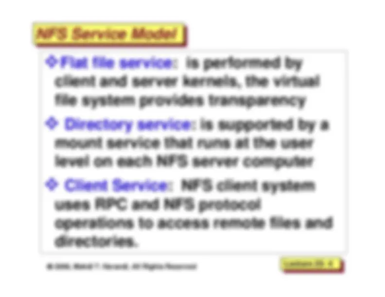 Distributed File Systems: An Overview of NFS and AFS | Papers Computer Science | Docsity