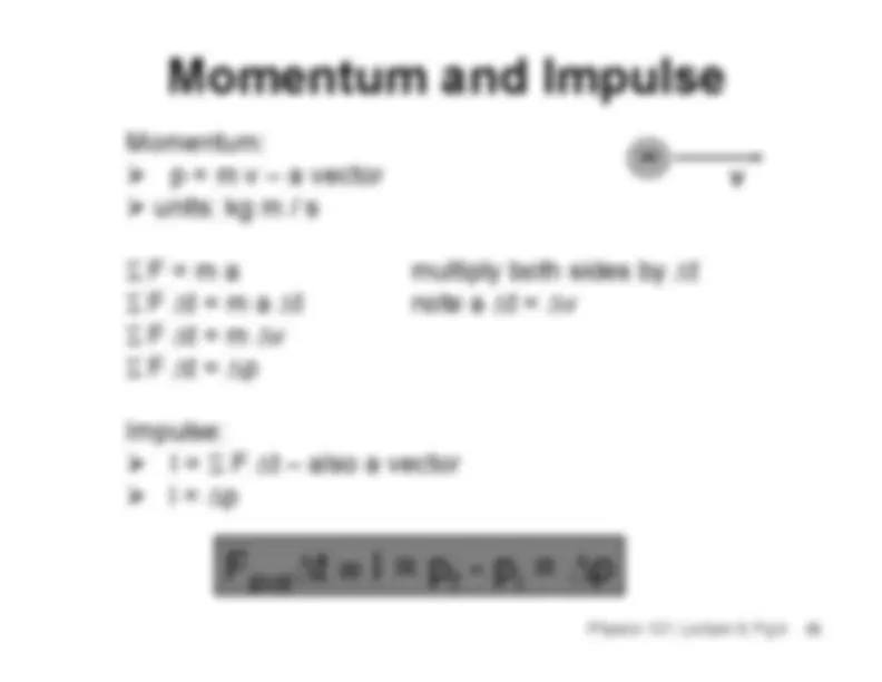 Lecture Notes on Momentum and Impulse | PHYS 101 | Study notes Physics ...
