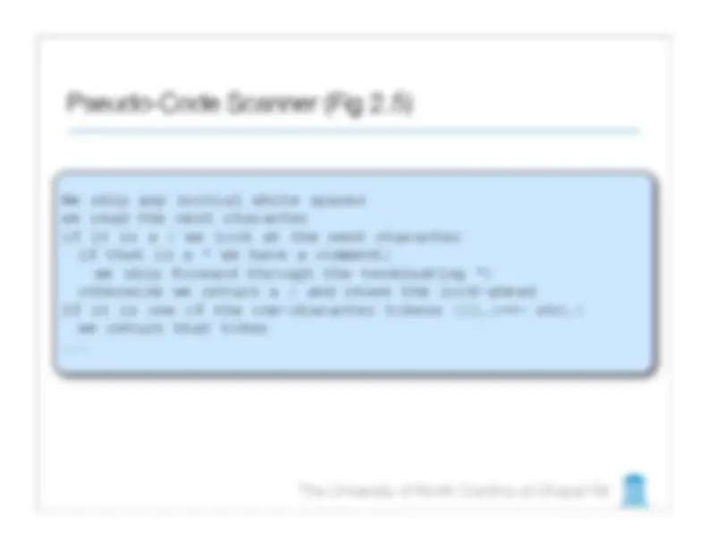 COMP 524: Lexical Analysis in Programming Language Concepts at UNC Chapel Hill - Prof. Aar ...