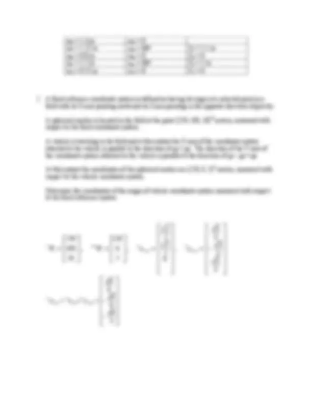 Robot Geometry Exam 1 - Coordinate Systems and Transformations | Exams ...
