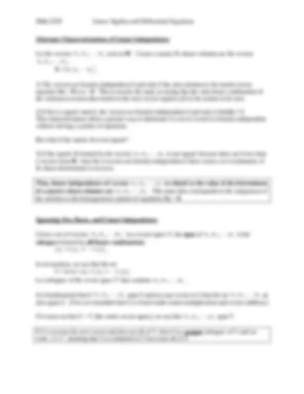 Linear Algebra: Vector Spaces, Linear Independence, and Subspaces - Prof. Bryan J. Bornhol ...