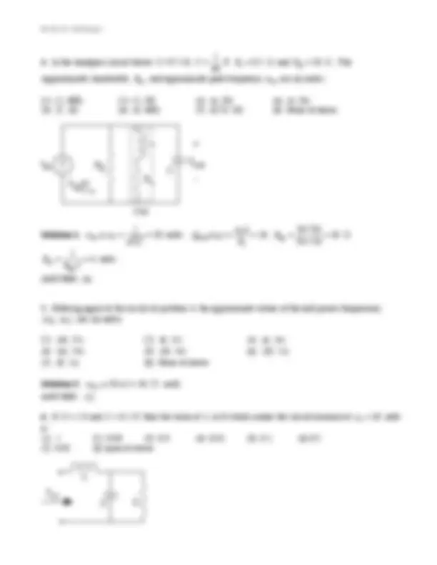 Exam III for EE-202 Course: Electrical Engineering | Exams Electrical Circuit Analysis | Docsity