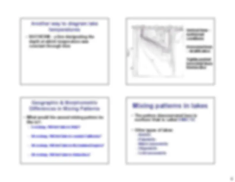 Thermal Stratification in Lakes - Lecture Slides | WATS 4500 | Study ...